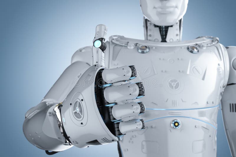 Cyborg thumb up stock illustration. Illustration of finger - 108353713