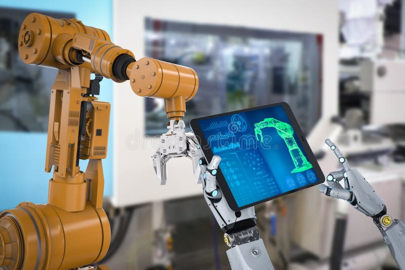 Tablet in factory stock vector. Illustration of cargo - 163457190