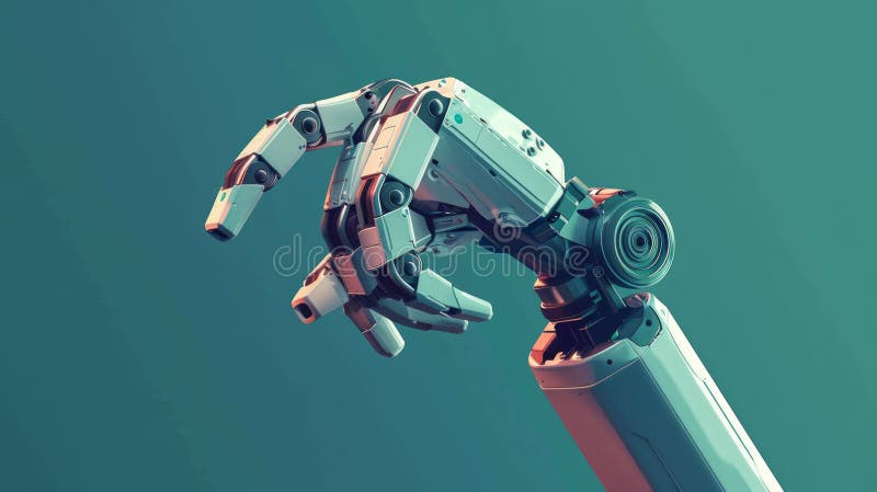 3d Rendering Robotic Arm Isolated on Green Background, Future ...