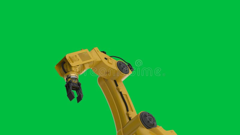Robotic arm isolated stock footage. Video of green, manufacture - 195146680