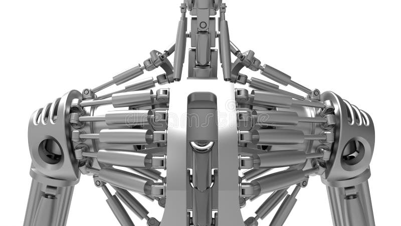 3D Rendering - Robotic Humanoid Chest Stock Illustration - Illustration ...