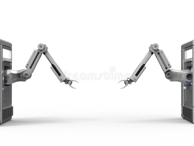 Robotic Machine on White Background Stock Illustration - Illustration ...