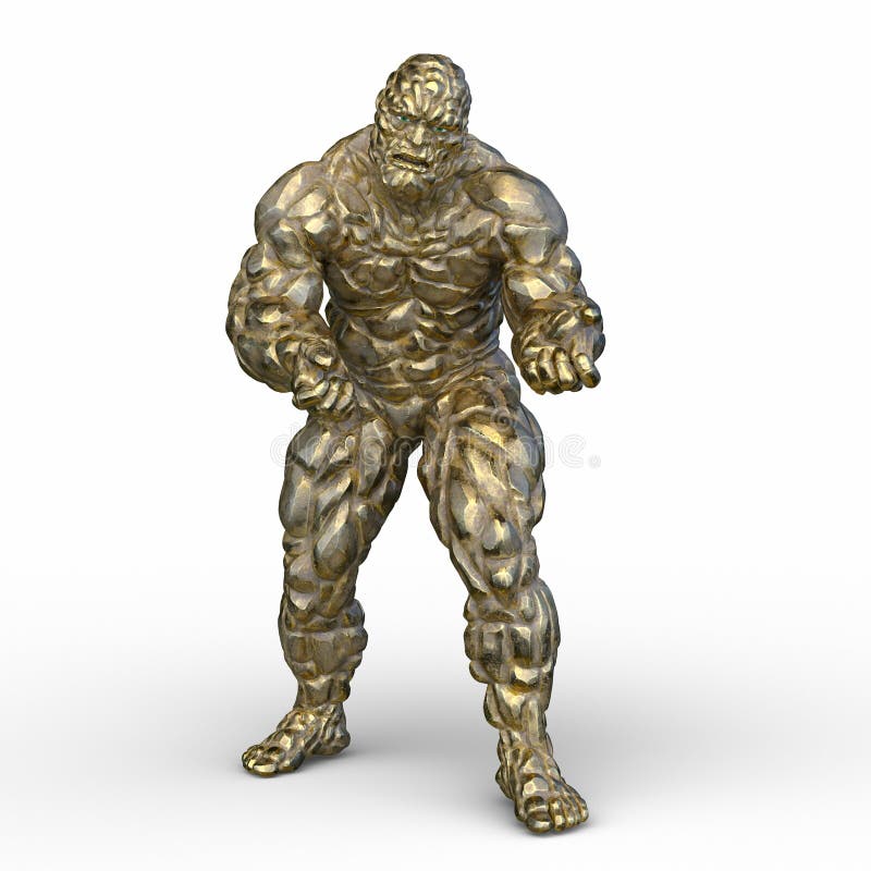 3D Rendering of a Rock Monster Stock Illustration - Illustration of ...
