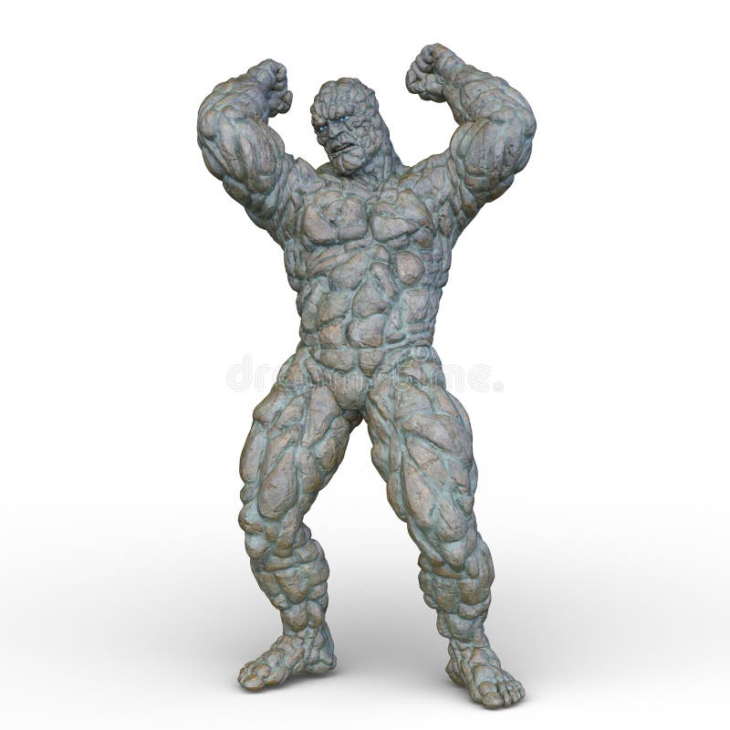 3D Rendering of a Rock Monster Stock Illustration - Illustration of ...