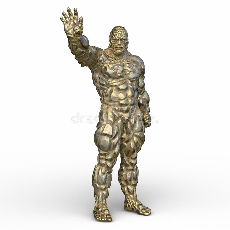 3D Rendering of a Rock Monster Stock Illustration - Illustration of ...