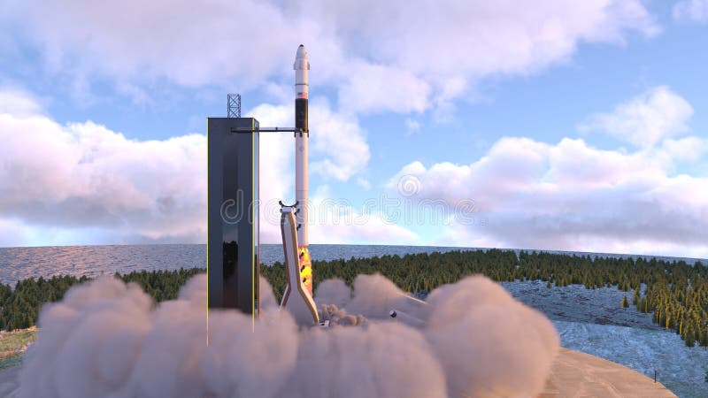 3D Rendering of the Rocket Launch Pad Stock Illustration - Illustration ...
