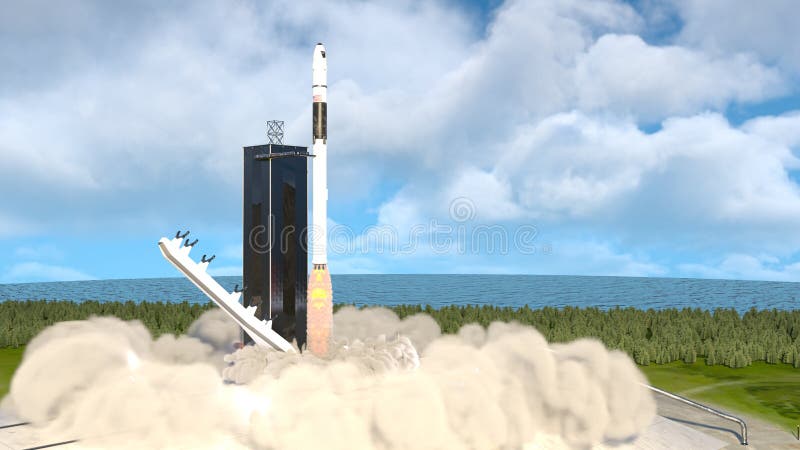 3D Rendering of the Rocket Launch Pad Stock Illustration - Illustration ...