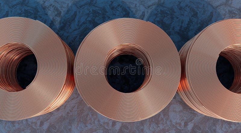 3d Rendering Roll of Copper Sheets or Heap of Copper Tapes Stock ...