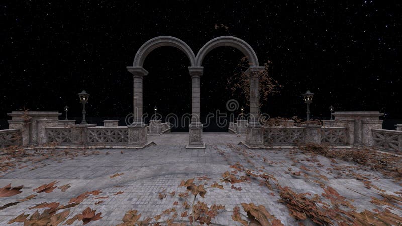 3D Rendering of the Roof Garden Stock Illustration - Illustration of ...