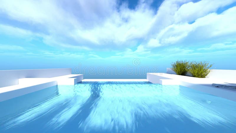 3D Rendering of the Rooftop Swimming Pool Stock Video - Video of ...