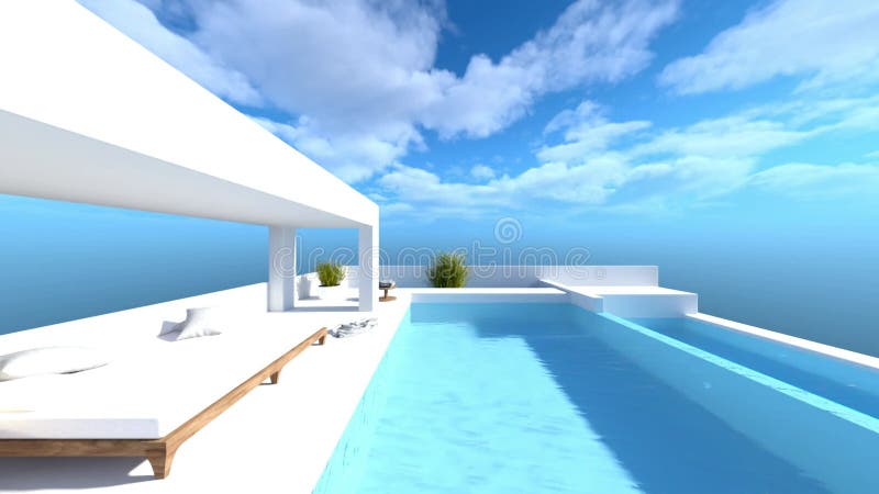 3D Rendering of the Rooftop Swimming Pool Stock Video - Video of ...