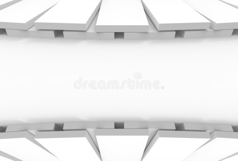 3d Rendering. Rounded White Panels Graphic Design on Copy Space ...