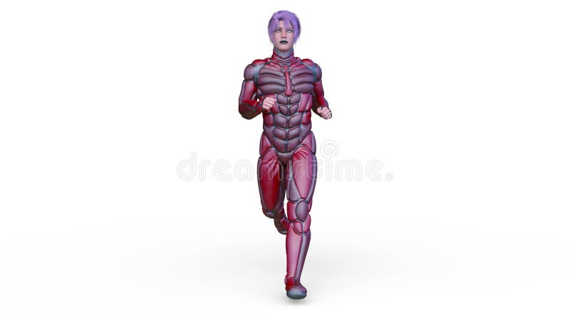 3D Rendering of a Running Cyber Man Stock Video - Video of jogging ...