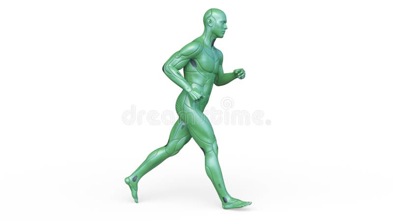 3D Rendering of a Running Male Cyborg Stock Video - Video of costume ...