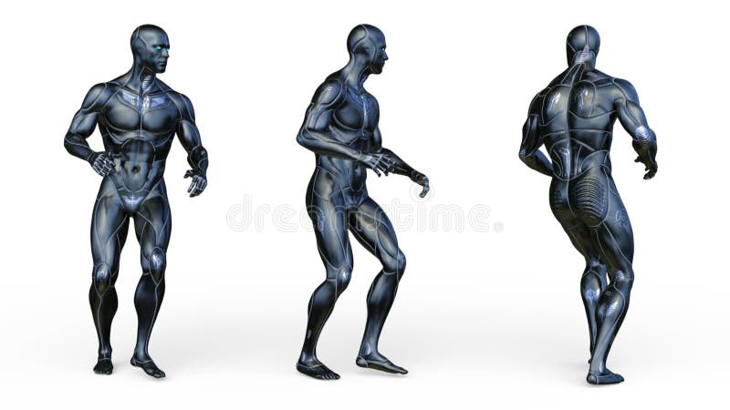 3D Rendering of a Running Male Cyborg Stock Video - Video of warrior ...