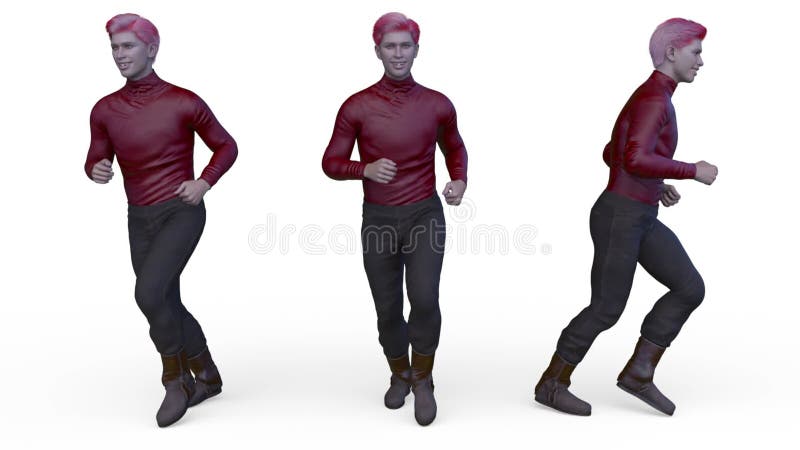 3D Rendering of a Running Man Image Stock Video - Video of muscle ...
