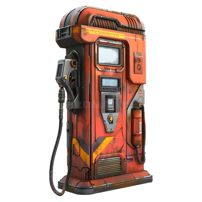 3D Rendering of a Rusted Gas Station Gas Filler on Transparent ...