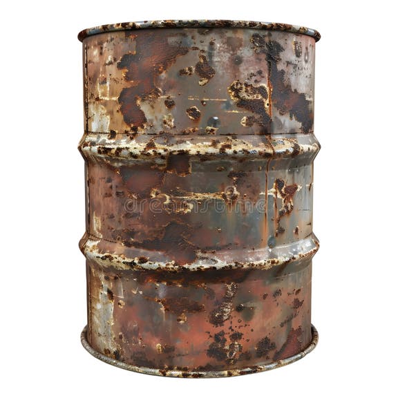 3D Rendering of a Rusted Iron Drum Transparent Background - Ai ...