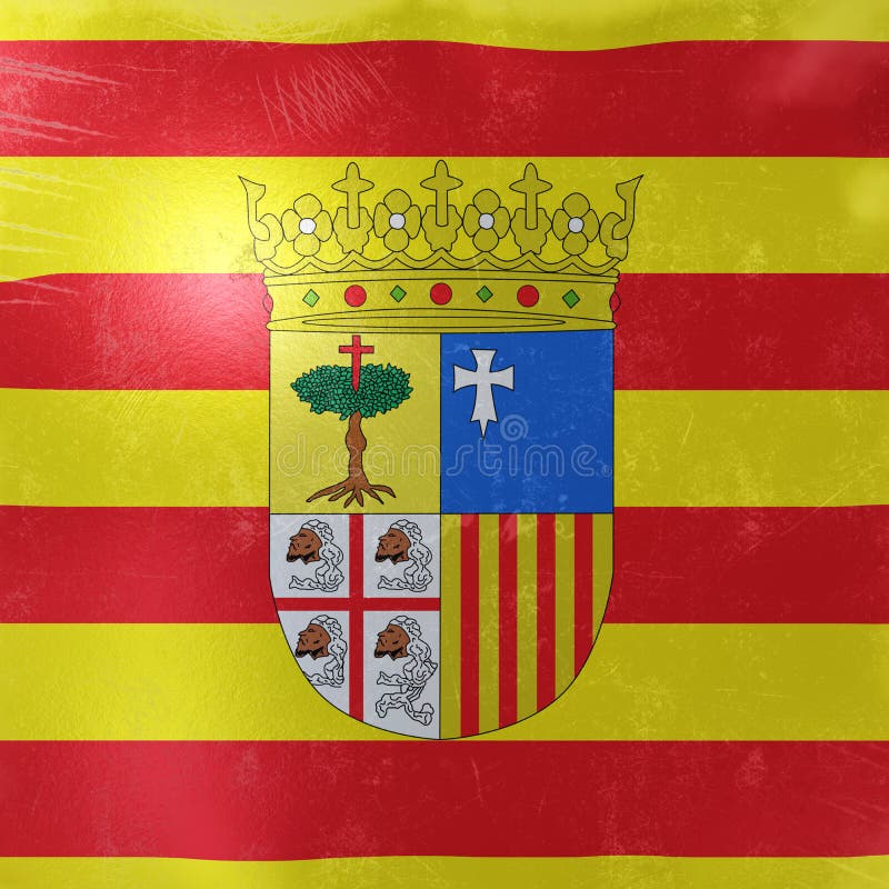 Aragon flag icon stock illustration. Illustration of spain - 168739210