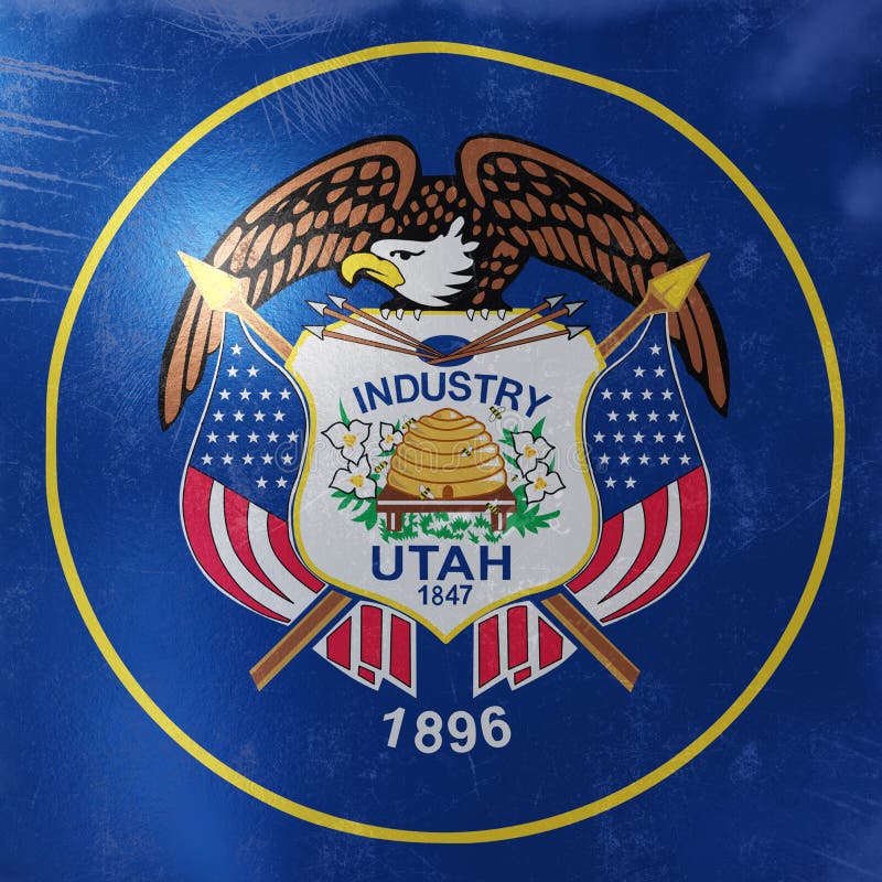 Utah State flag icon stock illustration. Illustration of symbol - 159827807