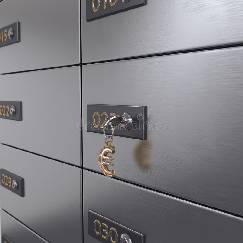 3D Rendering Safe Deposit Boxes Stock Illustration - Illustration of ...