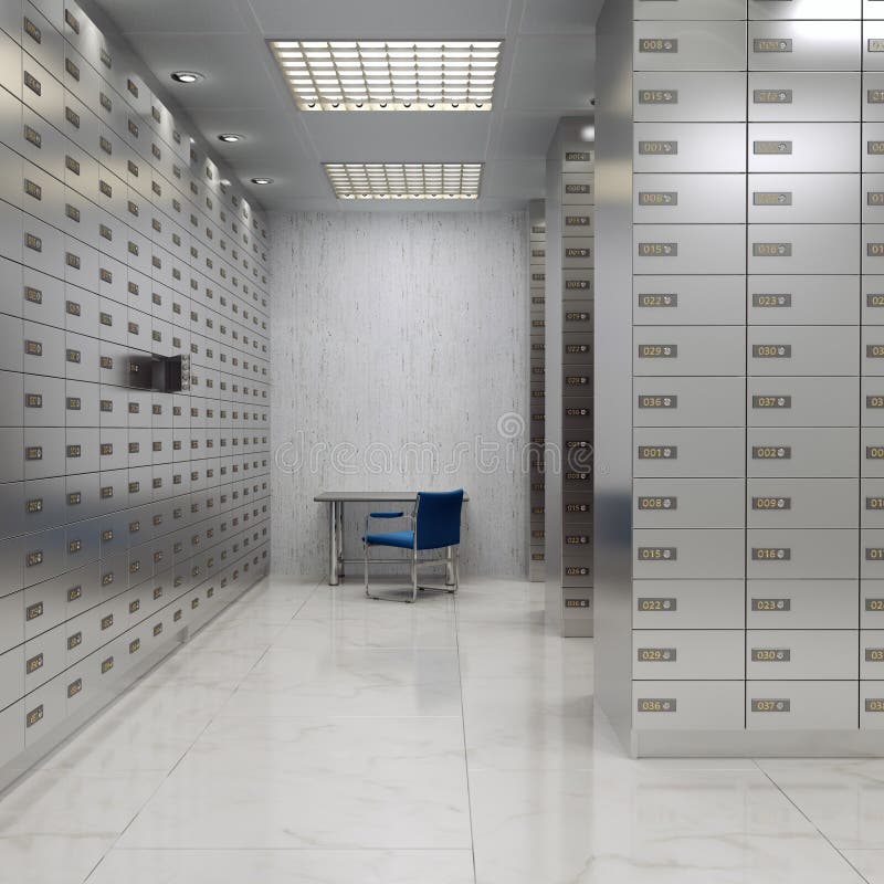 3D Rendering Safe Deposit Boxes Stock Illustration - Illustration of ...