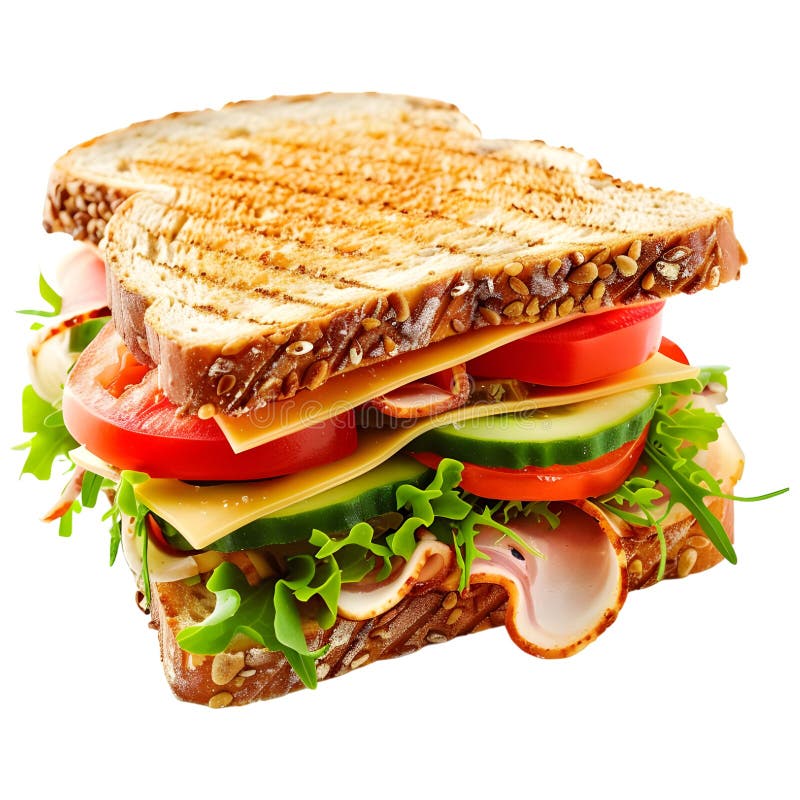 3D Rendering of a Sandwich on Transparent Background - Ai Generated ...