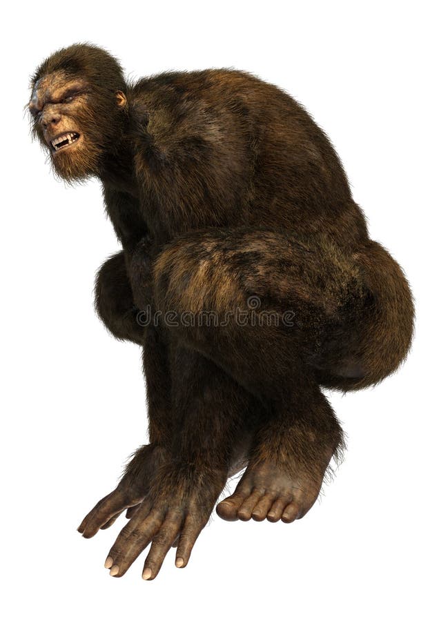3D Rendering Sasquatch on White Stock Illustration - Illustration of ...