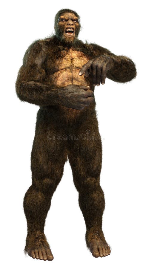 3D Rendering Sasquatch on White Stock Illustration - Illustration of ...