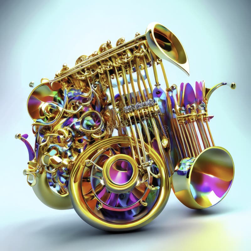 3d Rendering of a Saxophone on a White Background. 3d Illustration ...