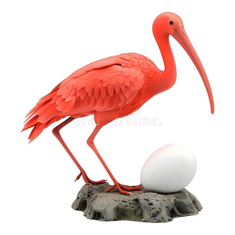3D Rendering of a Scarlet Ibis on Transparent Background - Ai Generated ...