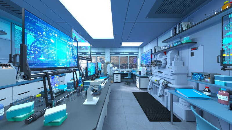 3D Rendering of Scenery in the Laboratory Stock Illustration ...