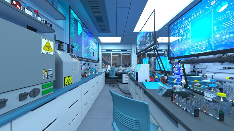 3D Rendering of Scenery in the Laboratory Stock Illustration ...