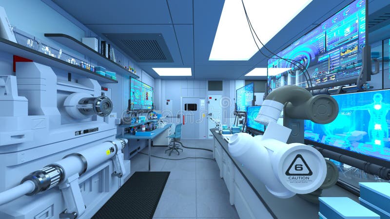 3D Rendering of Scenery in the Laboratory Stock Illustration ...