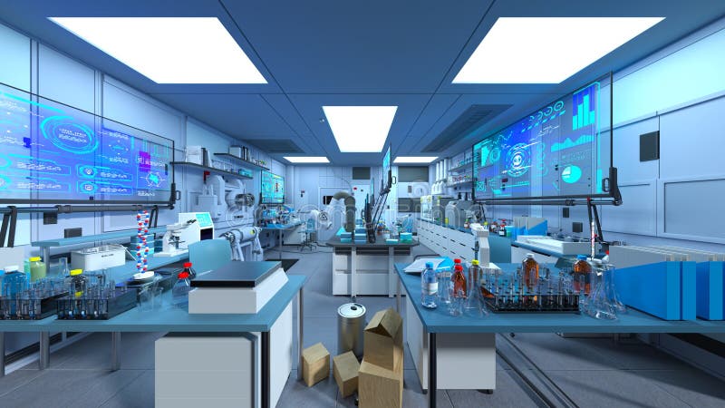 3D Rendering of Scenery in the Laboratory Stock Illustration ...