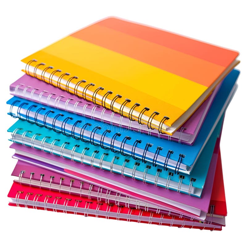 3D Rendering of a School or College Note Books on Transparent Background - Ai Generated Stock ...