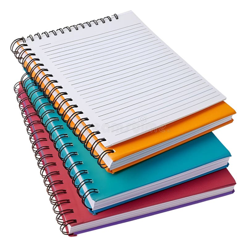 3D Rendering of a School or College Note Books on Transparent Background - Ai Generated Stock ...