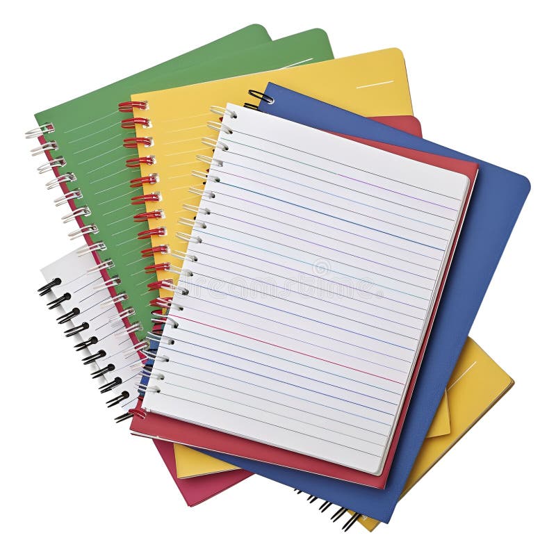 3D Rendering of a School or College Note Books on Transparent ...