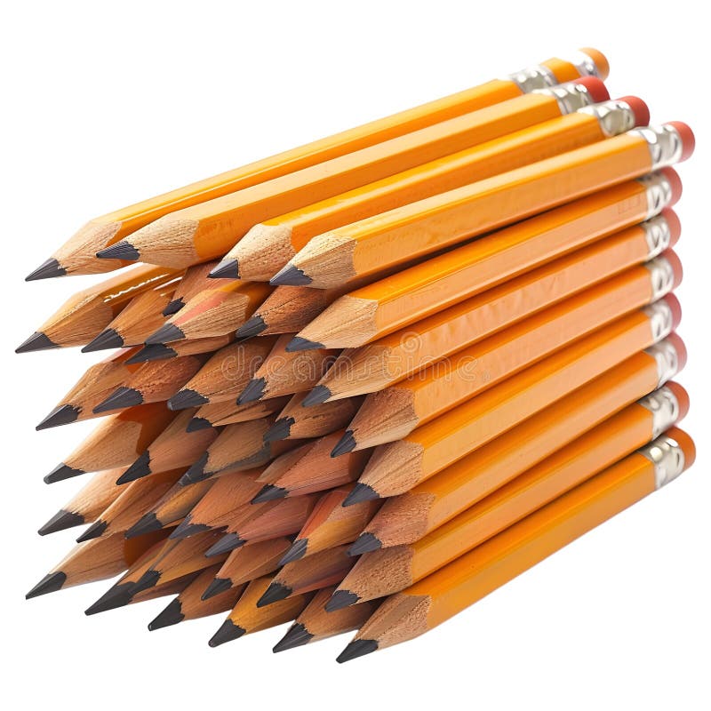 3D Rendering of a School Pencils Stack on Transparent Background - Ai ...