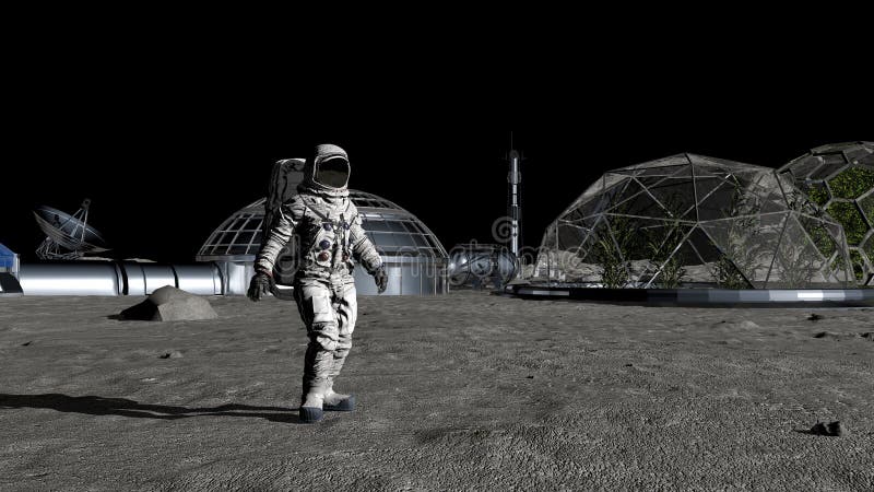 3D Rendering. Sci-fi Scene. the Colony of the Future on the Moon ... 3D Rendering. Sci-fi Scene. the Colony of the Future on the Moon ...