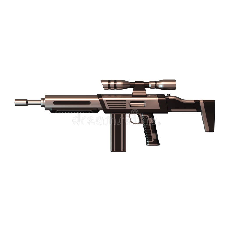3D-illustration of a Sci-fi Rifle Weapon Stock Illustration ...