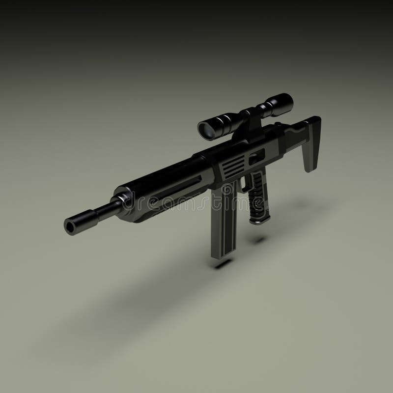 3D-illustration of a Sci-fi Rifle Weapon Stock Illustration ...
