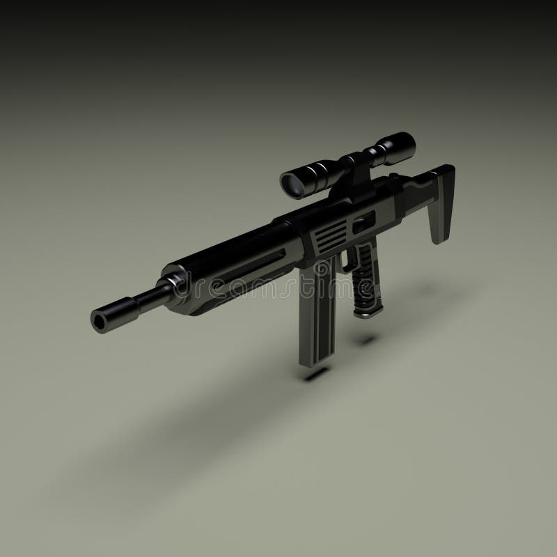 3D-illustration of a Sci-fi Rifle Weapon Stock Illustration ...