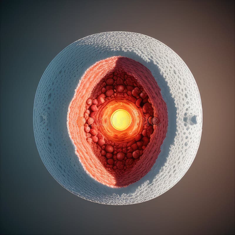 3d Rendering of Science Close-up Inside Cell Bacteria, Bacteria Nucleus ...