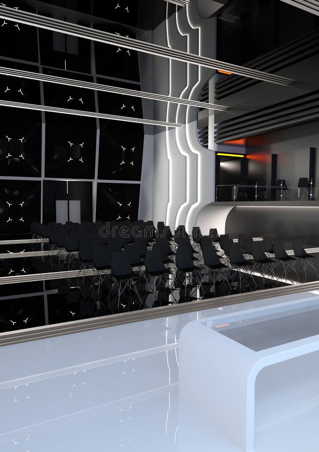 3D Rendering Science Fiction Auditorium Stock Illustration ...