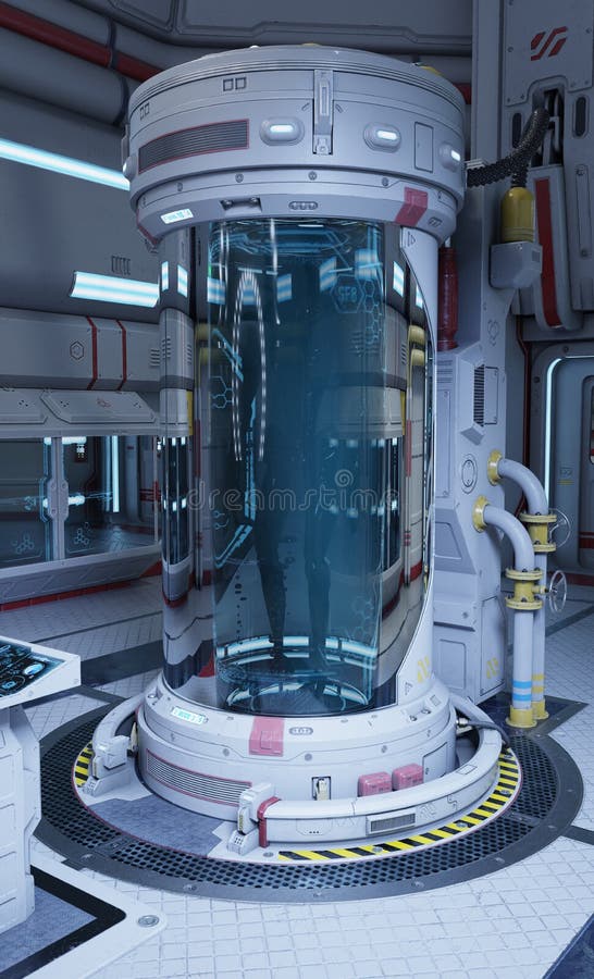 3D Rendering Science Fiction Laboratory Stock Illustration ...