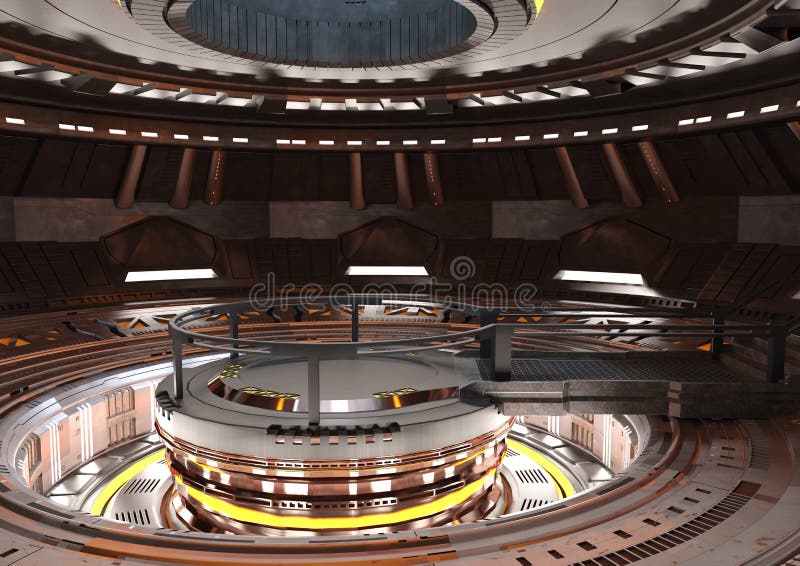 3D Rendering Science Fiction Podium Stock Illustration - Illustration ...