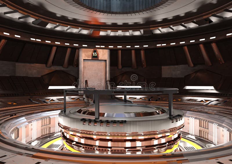 3D Rendering Science Fiction Podium Stock Illustration - Illustration ...