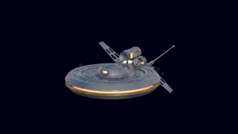 3D-illustration of an Alien Science Fiction Starship Stock Illustration ...