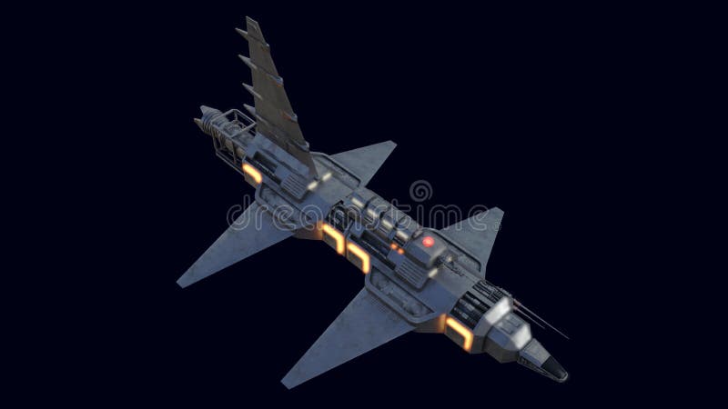 3D-illustration of an Alien Science Fiction Starship Stock Illustration ...